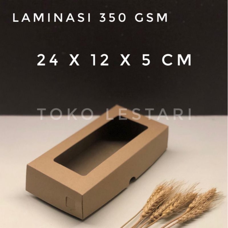 Jual Box Kraft Coklat LAMINASI JENDELA Untuk Kotak Kue Pastry Roti ...