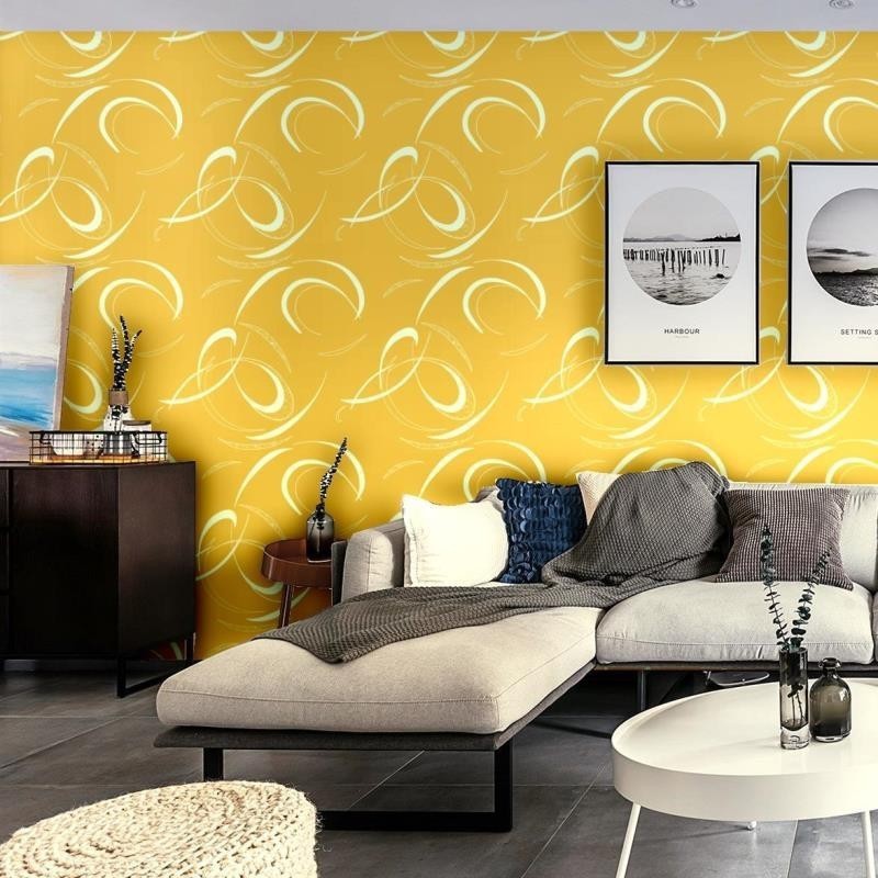 Jual Wallpaper Dinding Motif Garis Lengkung Kuning Ukuran Panjang ...