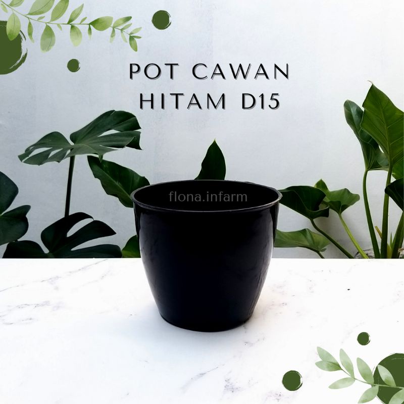 Jual POT HITAM 15 TERBARU!!! POT CAWAN POLOS MINIMALIS UNTUK TANAMAN ...