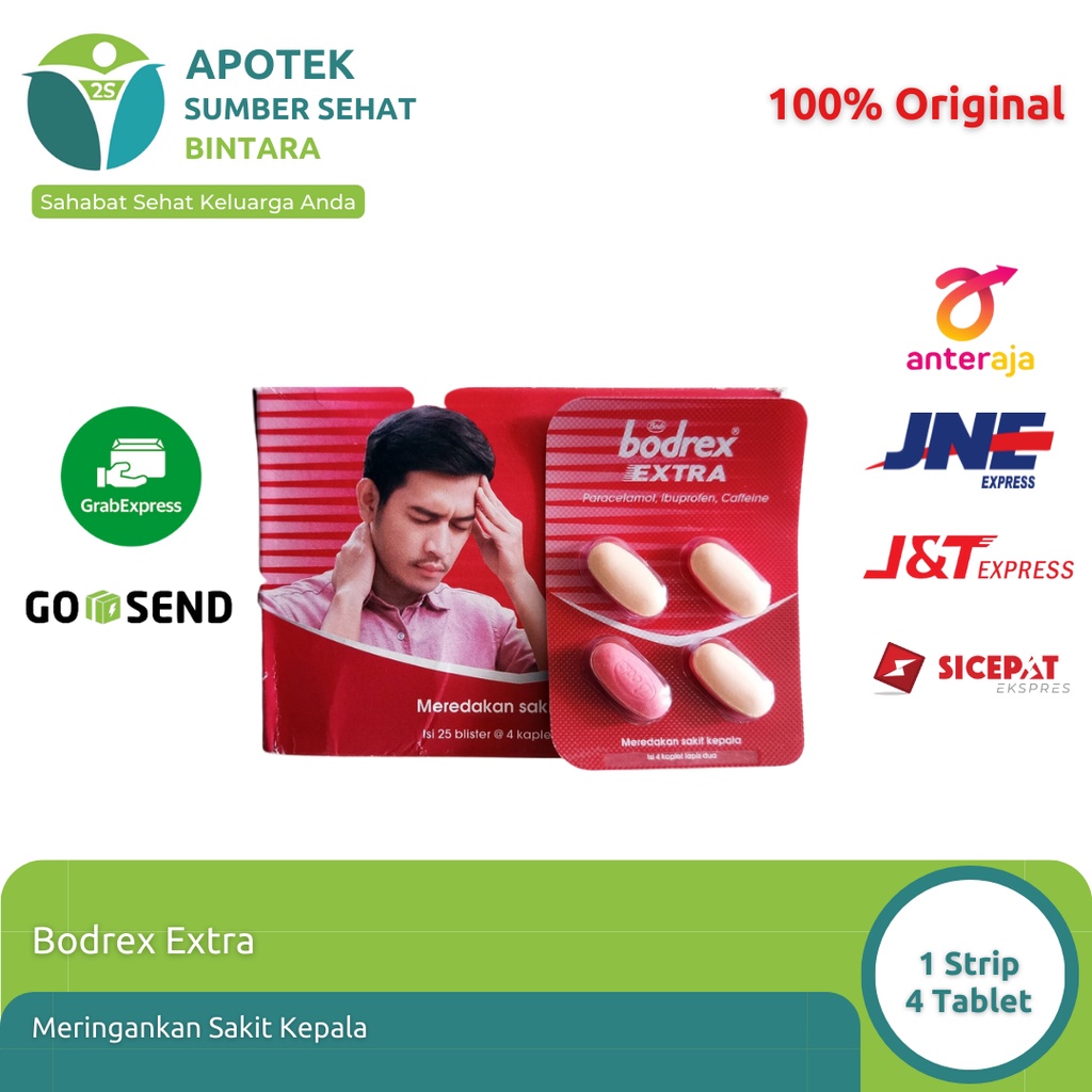 Jual Bodrex Extra Obat Sakit Kepala 1 Strip 4 Tablet | Shopee Indonesia