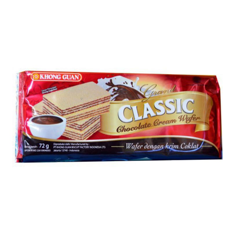 Jual Wafer Khong guan grand classic chocolate cream wafer (72gr ...