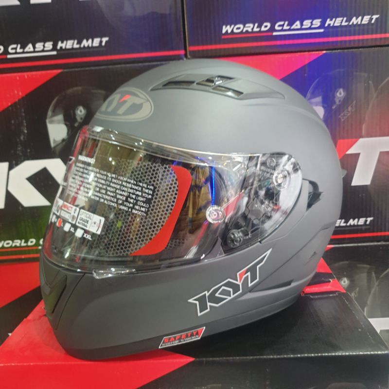 Jual HELM FULL FACE KYT FALCON FR SOLID ENTERCHIT / ABU ROKOK DOFF FLAT ...