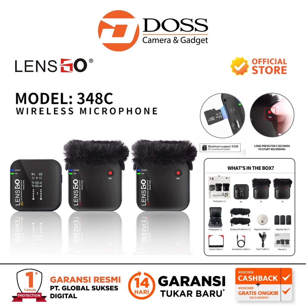 Jual Lens Go 348C Wireless Mic 2.4G / Lensgo 348c not Saramonic Blink ...
