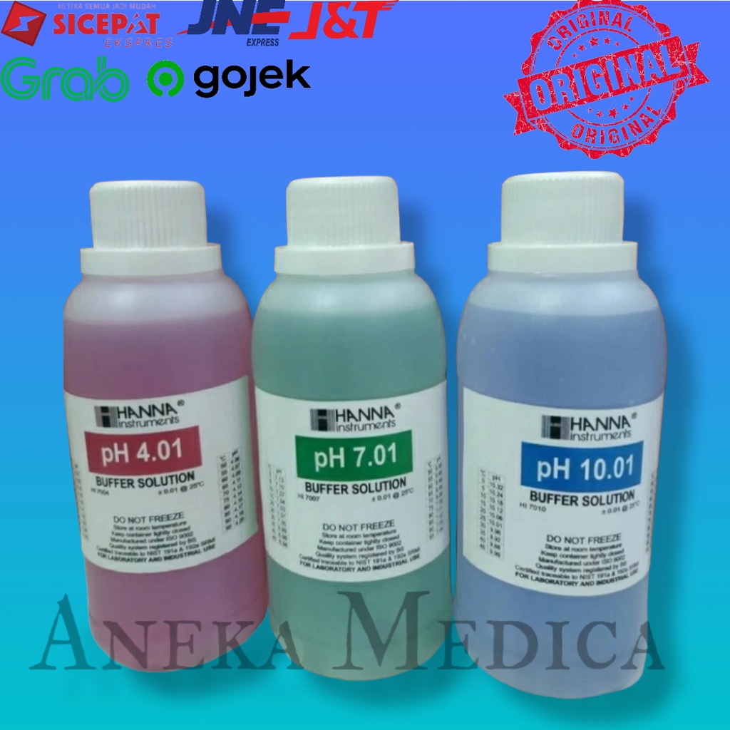 Jual buffer solution hanna ph 4/ph 7/ph 10 250ml | Shopee Indonesia