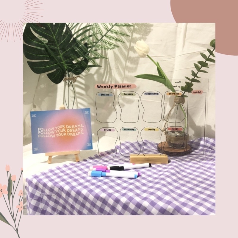 Jual WEEKLY PLANNER AKRILIK AESTHETIC / PLANNER ACRYLIC / AKRILIK ...