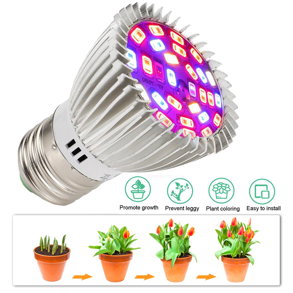 Jual 28W Grow Light Lampu Cahaya Tanaman Tumbuhan Hidroponik LED E27 220V Indoor Plant Growth ...