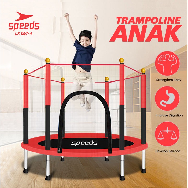 Jual SPEEDS Trampolin 55" 140cm mainan anak Lompat Trampolin Jump ...