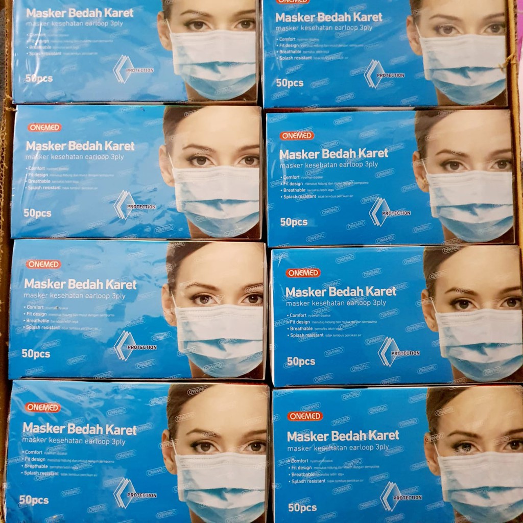 Jual Masker Medis Biru Onemed 20 box Masker Medis Biru Kartonan Masker ...