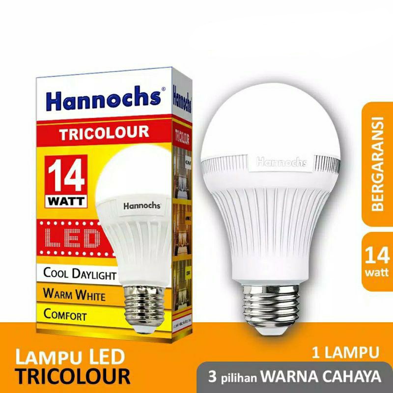 Jual HANNOCHS Bohlam LED TRI COLOUR 14 Watt | Shopee Indonesia