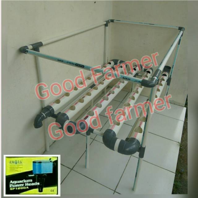 Jual PAKET LENGKAP KIT HIDROPONIK 45 LUBANG PIPA 2 INCHI + RAK + RANGKA ...