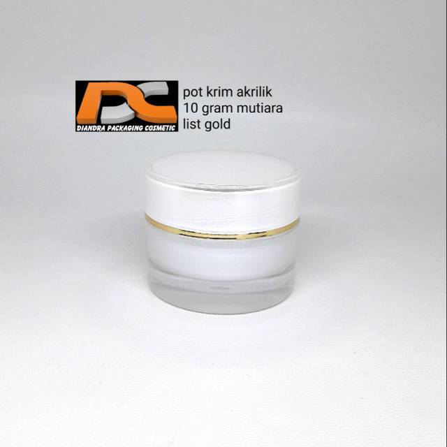 Jual Pot krim akrilik 10 gr mutiara list gold 10 pcs | Shopee Indonesia