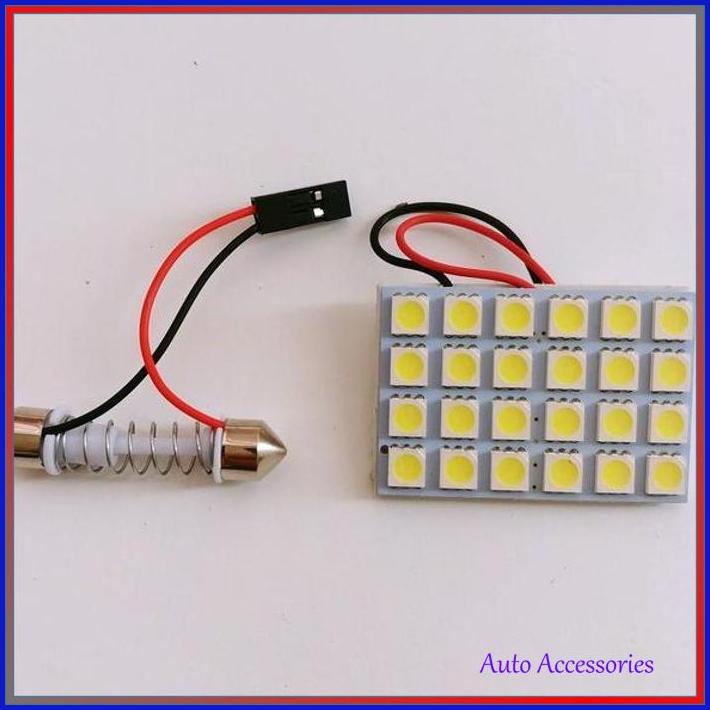 Jual Bohlam Lampu Plafon Kabin Mobil Nyala Led 24 Titik Universal Nyala ...