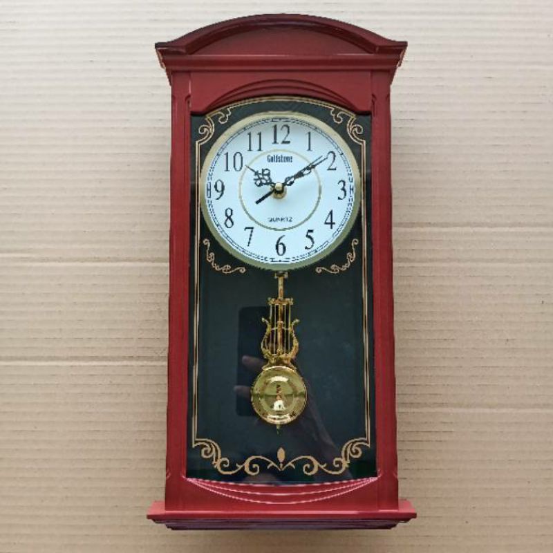 Jual JAM DINDING BANDUL MINIMALIS MOTIF KAYU MAHONI KLASIK CLASSIC ...