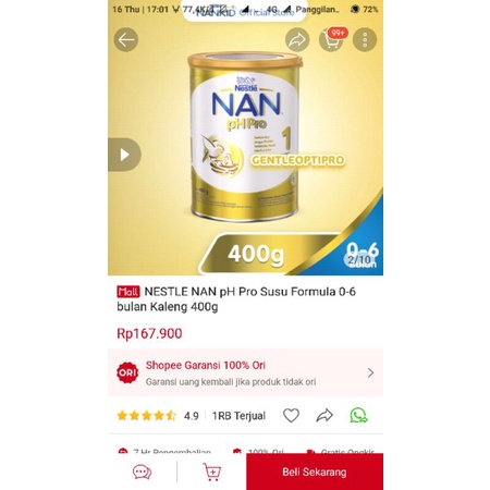Jual Nestle Nan PH pro susu formula 0-6 bulan kaleng 400gr | Shopee ...