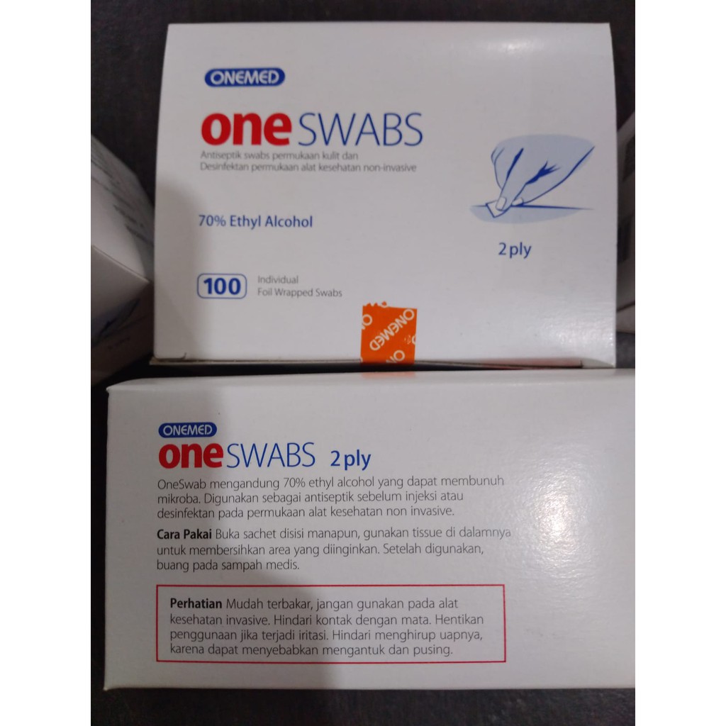 Jual ONEMED ONE SWABS ISI 100/ALCOHOL SWABS ONEMED/TISU ALKOHOL 70% ...