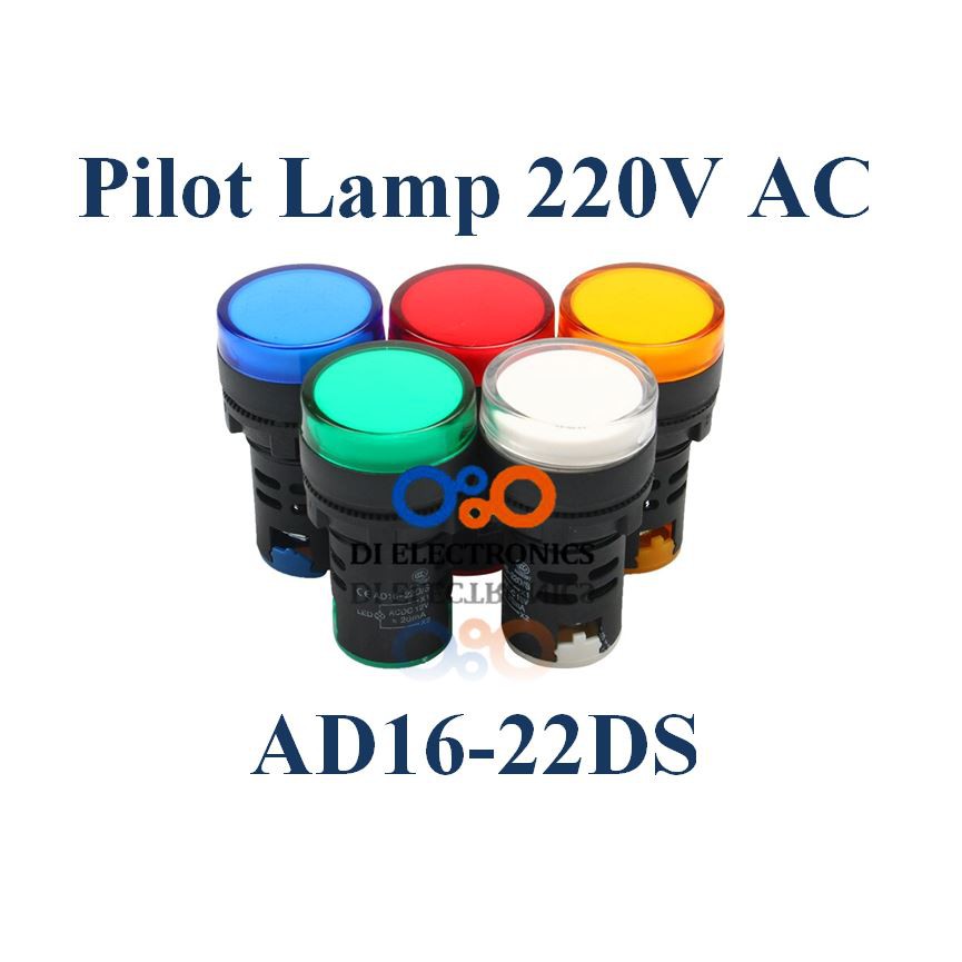 Jual 22mm Pilot Lamp AD16 22DS 220v AC Lampu Indikator Power Supply LED Light Signal Color Panel ...