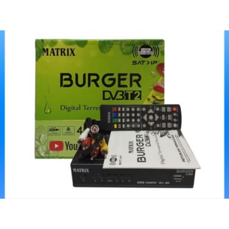 Jual Set Top Box Matrix Burger Hijau / STB DVB T2 HD / Set Box TV Digital - Matrix Hijau ...