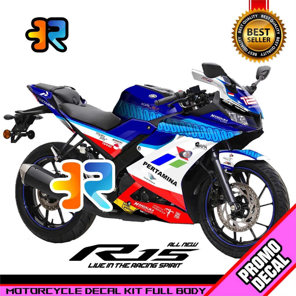 Jual Decal Motor R15 V3 Desain Mandalika Sticker Decal Full Body ...