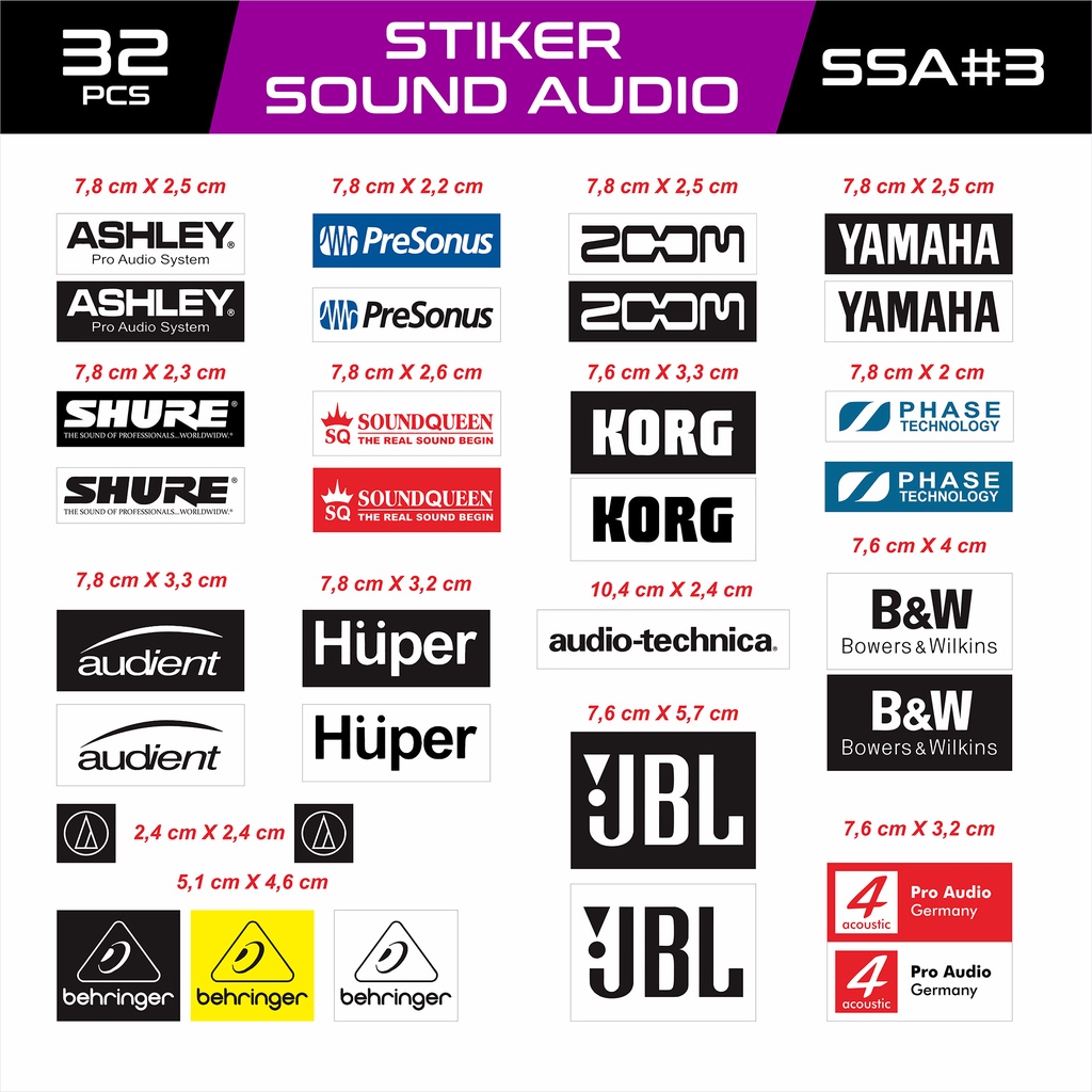 Jual STIKER AUDIO/SOUND VINYL 32 PCS | Shopee Indonesia