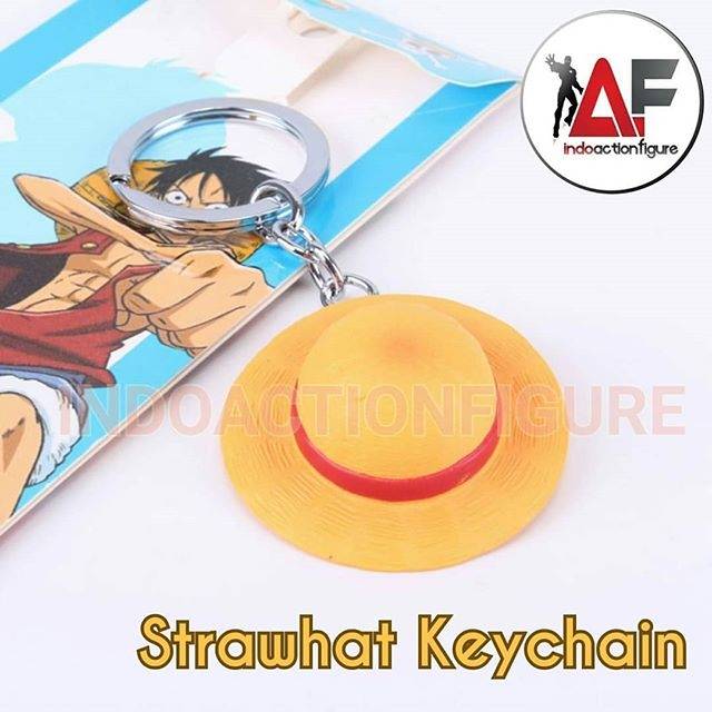 Jual Action figure topi Luffy Strawhats Keychain gantungan kunci lucu ...