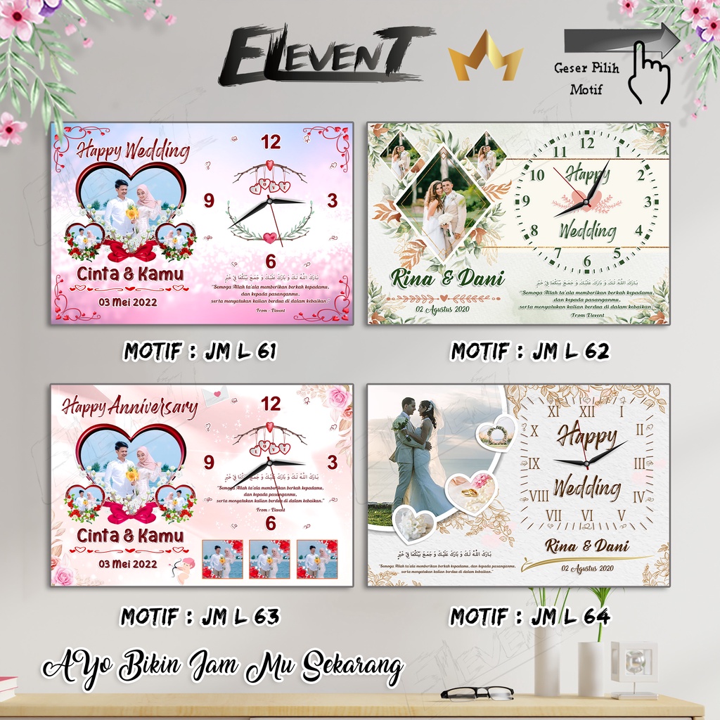 Jual Hadiah Jam Dinding Custom Foto Unik Elegant Aesthetic Cantik Lucu ...