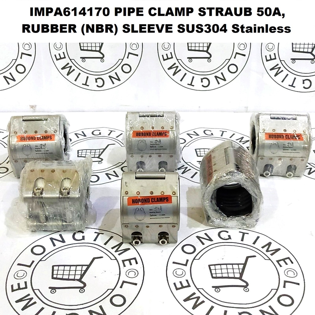 Jual IMPA 614170 Pipe Clamp Straub 50A Rubber EPDM Sleeve SUS304 Stainless NBR | Shopee Indonesia