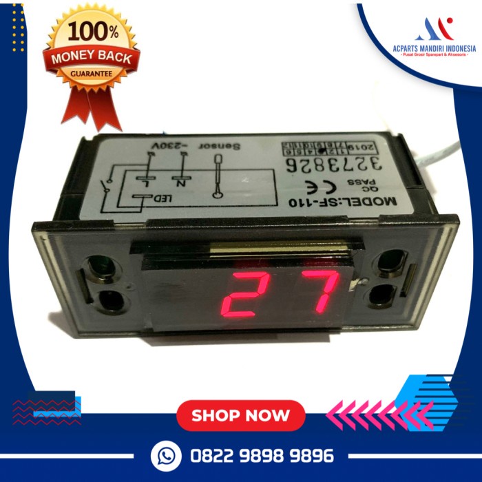 Jual minuman-makanan-termometer- digital thermometer showcase / freezer ...