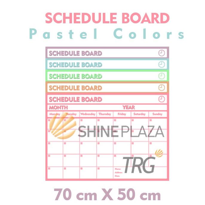 Jual ((BISA COD)) Schedule Board Pastel TRG - Papan Jadwal Papan ...