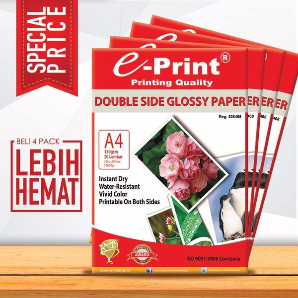 Jual KERTAS E-PRINT GLOSSY STICKER PAPER & SUPER GLOSSY PAPER PRINTER ...