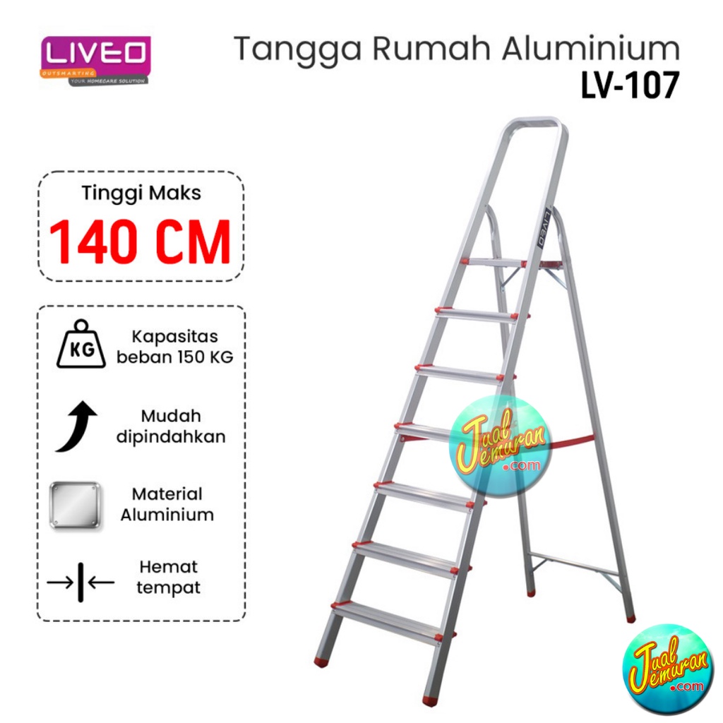 Jual Tangga Rumah Lipat Alumunium Liveo / Tangga 7 step [LV-107 ...