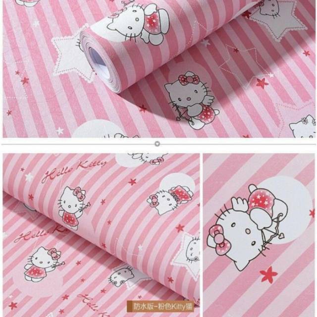 Jual Wallpaper Dinding Hello Kitty Bintang 9m s/d 10m x 45cm | Shopee Indonesia