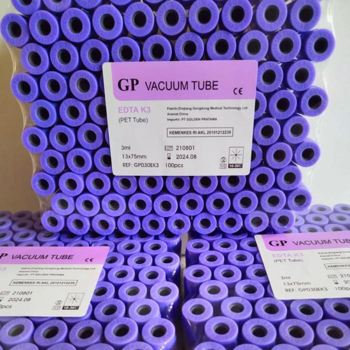 Jual Alat Lab | Tabung Edta K3 3 Ml Plastik Pet Gp 100 Pcs/Box | Shopee ...