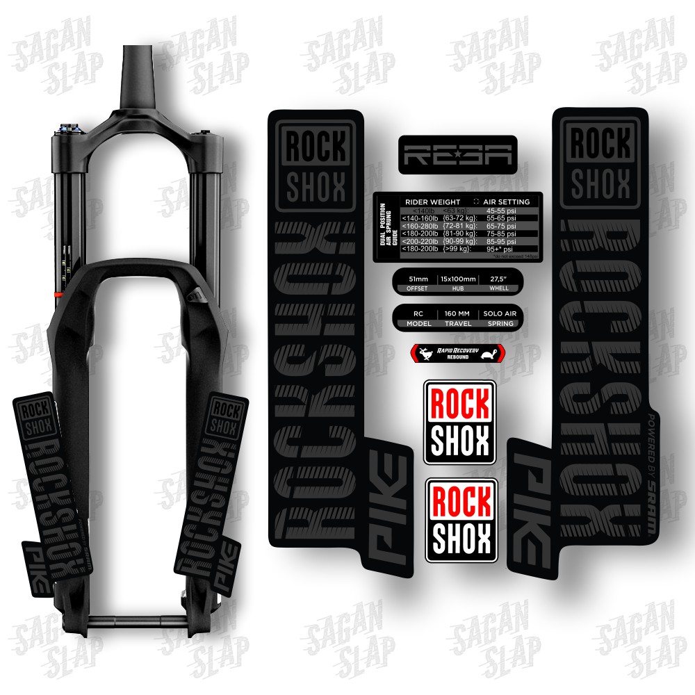 Jual Stiker Fork DARK GREY ROCKSHOX PIKE YARI REBA Decal Fork Sepeda ...