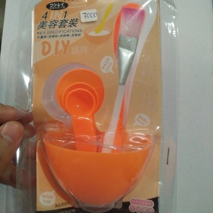 Jual Pengaduk masker wajah bubuk (spatula, wadah, kuas, sendok 3 ukuran ...
