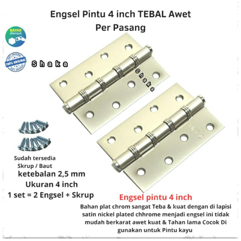 Jual Engsel pintu rumah stainless engsel jendela 4 inch engsel pintu ...