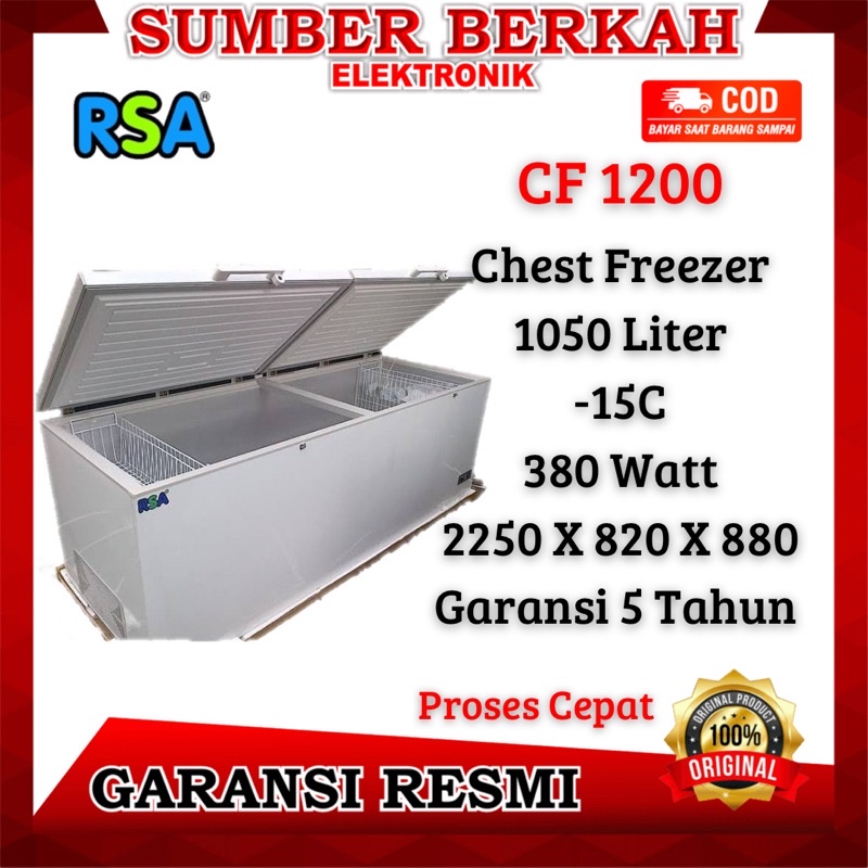 Jual Chest freezer RSA CF 1200 LEMARI PEMBEKU 1200 liter 380watt ...