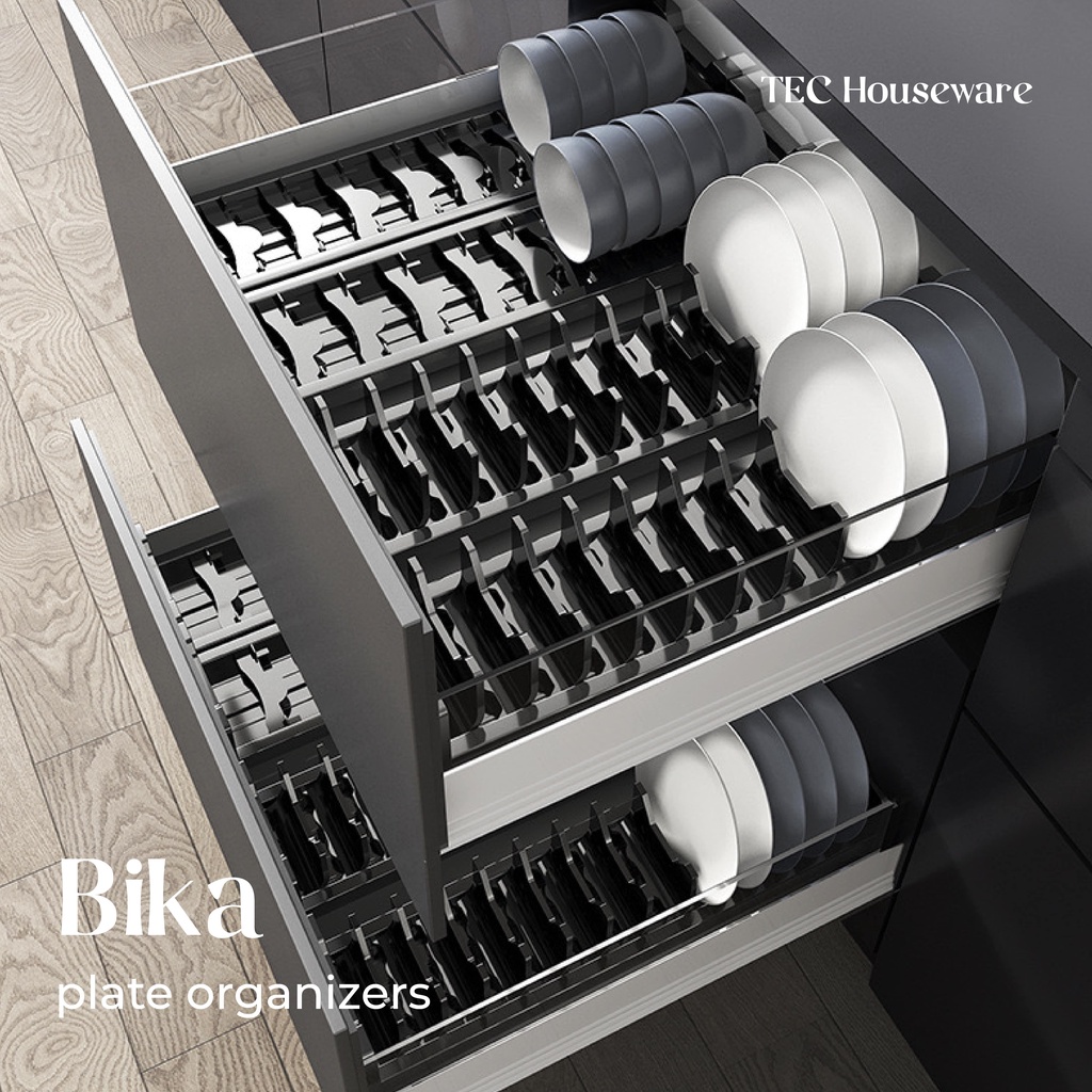 Jual Tempat Penyimpanan • TEC • BIKA Plate and Bowl Organizers Rak ...