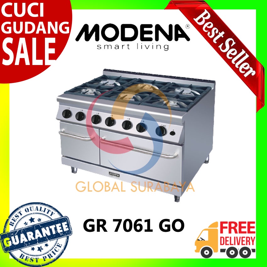Jual MODENA GR 7061 GO BURNER GAS RANGE WITH OVEN GR7061GO | Shopee ...