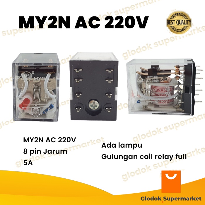 Jual Relay MY2N AC 220V 8 pin Kaki Jarum PCB Riley 220 Volt 8p 5a | Shopee Indonesia
