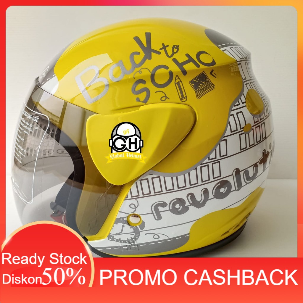Jual HELM HALF FACE EVOLUTION MOTIF REVOLUTION P MIRIP EVO MURAH HELM ...