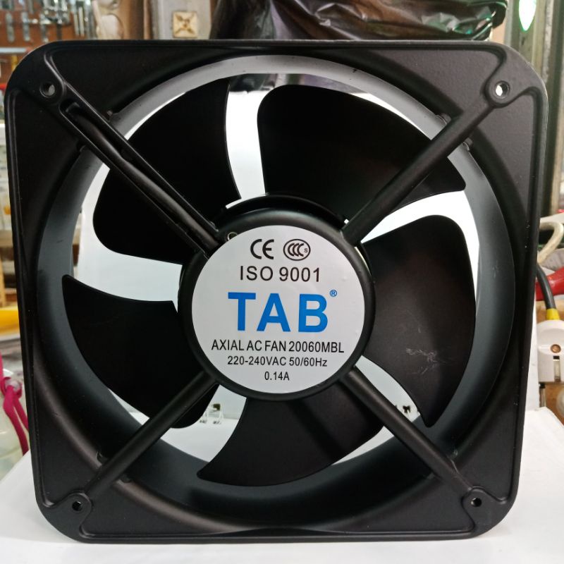 Jual kipas / fan panel 8 inch 20x20x10 cm + cover besi + kabel colokan ...
