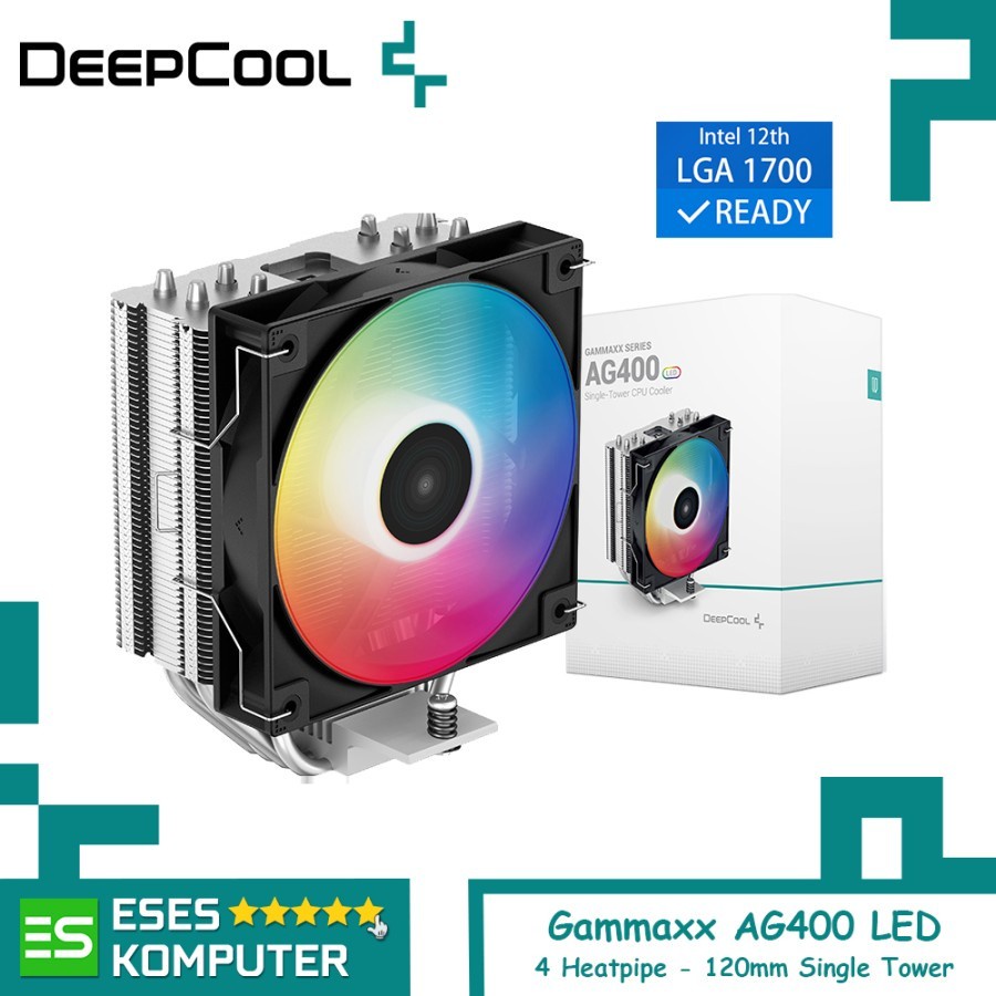 Jual HSF DeepCool Gammaxx AG400 LED | Single Tower 120mm Air CPU Cooler ...