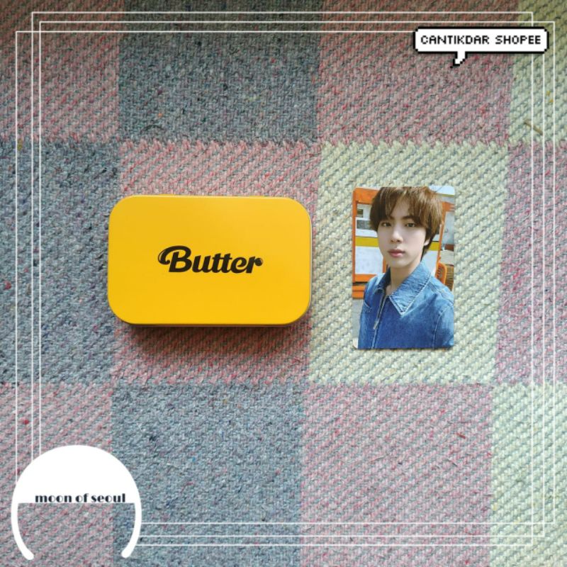 Jual [OFFICIAL] BTS BUTTER WEVERSE BENEFIT POB JIN CREAM PHOTOCARD + TIN CASE | Shopee Indonesia