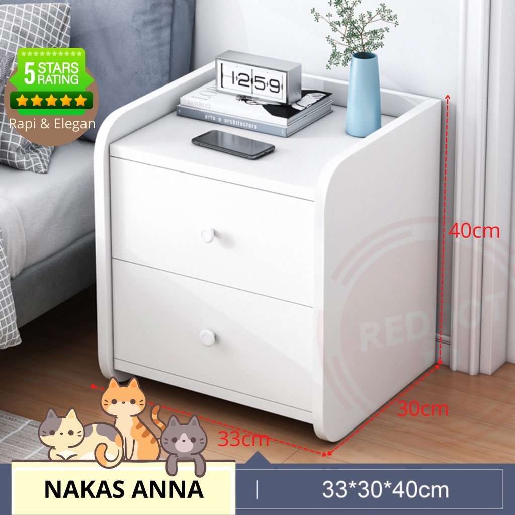 Jual Meja Nakas Putih Kamar Tidur MODY Minimalis / BEDSIDE TABLE ...