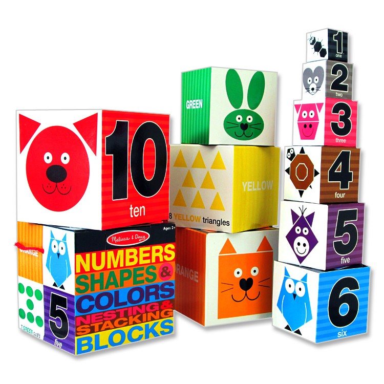 Jual Number Shapes & Colours Nesting and Stacking Blocks includes 10 ...