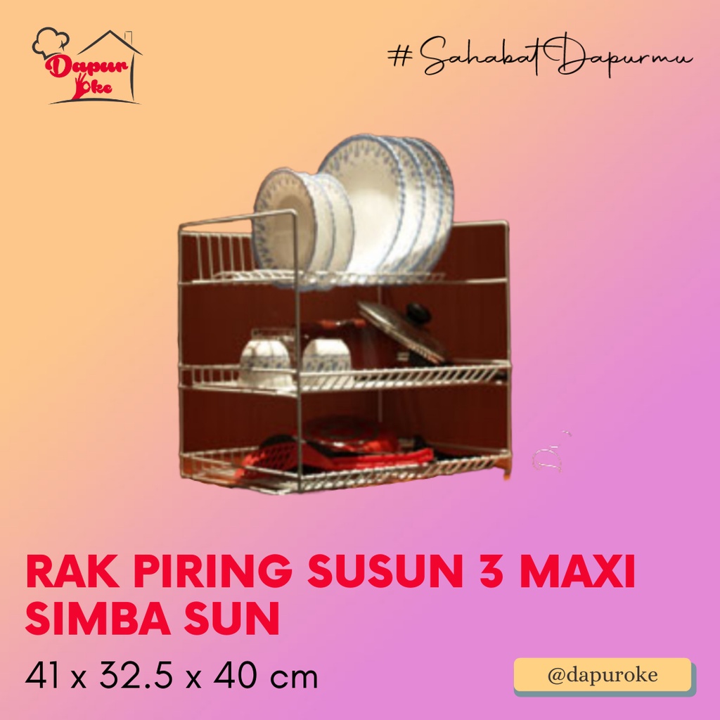 Jual Rak Piring Susun 3 Maxi Simba Sun | Shopee Indonesia
