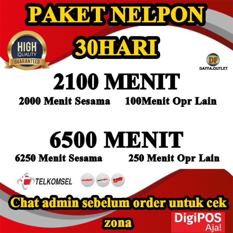 Jual PAKET TELPON / NELPON TELKOMSEL 2100MENIT & 6500MENIT 30HARI ...