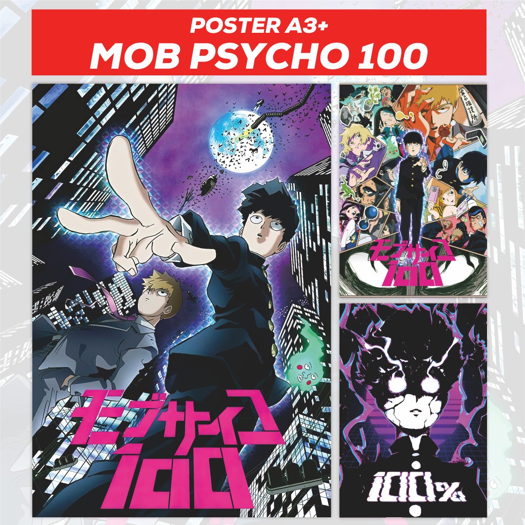 Jual Poster Mob Psycho 100 Anime - Size A3+ Kageyama Shigeo Reigen ...