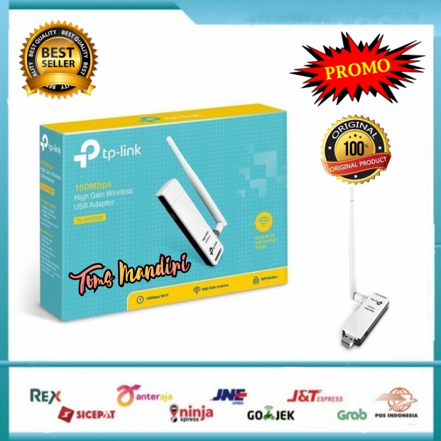 Jual TP-LINK TL-WN722N 150Mbps High Gain Wireless USB Adapter | Shopee ...