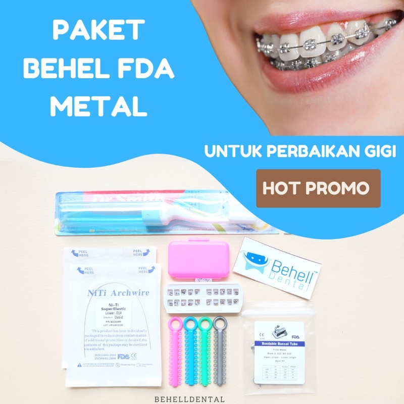 Jual PAKET BEHEL PERMANEN PERBAIKIN GIGI TIPE BRACKET FDA MIM ROTH HIGH ...